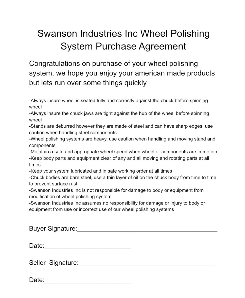Wheel Polishing Stand – Swanson Industries Inc